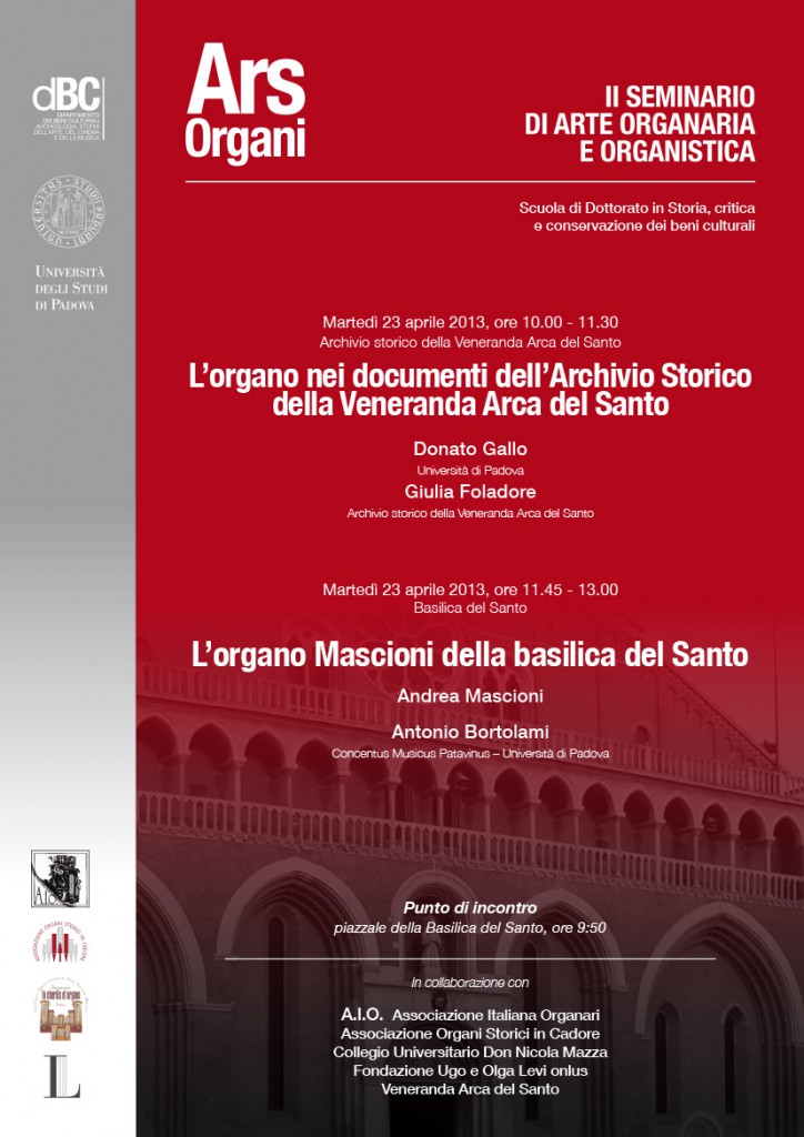 Ars Organi – II Seminario di Arte organaria ed organistica, 23 aprile ...